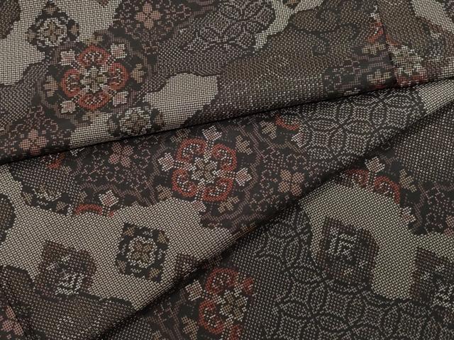 平和屋着物●本場大島紬　9マルキ　吉祥花文　正絹　逸品　未使用　CAAZ1071vf