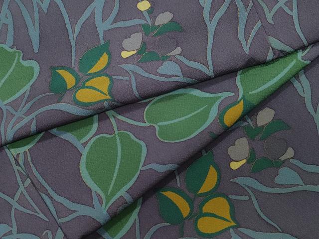 平和屋着物●上質な小紋　草花文　正絹　逸品　CAAZ1085vf