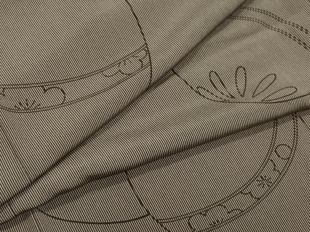 平和屋着物●上質な小紋　毬　万筋　涅色×白橡色　正絹　逸品　CAAZ1096vf