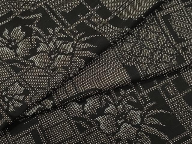 平和屋着物●本場大島紬　7マルキ　吉祥花文　正絹　逸品　CAAZ1099vf