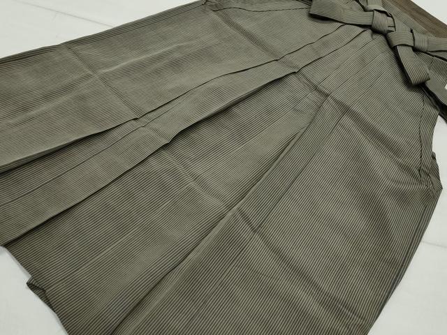 平和屋着物●男性　馬乗り袴　間道　正絹　逸品　CAAZ1105vf