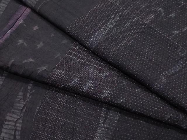 平和屋着物●上質な紬　絞り　100亀甲　間道　正絹　逸品　CAAZ1111vf