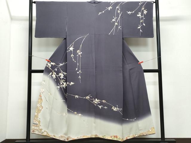 平和屋着物●訪問着　枝桜　暈し染め　金彩　正絹　逸品　CAAZ1137vf
