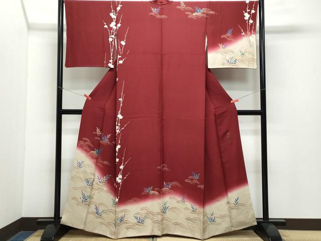 平和屋着物●皇室デザイナー　中村乃武夫　訪問着　立波草花文　金彩　正絹　逸品　CAAZ1178vf