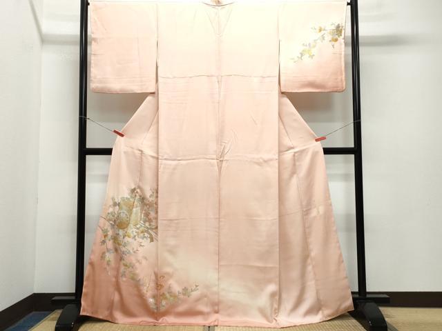 平和屋着物●金彩友禅　卓越技能者・名工・和田光正　訪問着　流水御所車花文　暈し染め　金銀彩　正絹　逸品　CAAZ1195vf