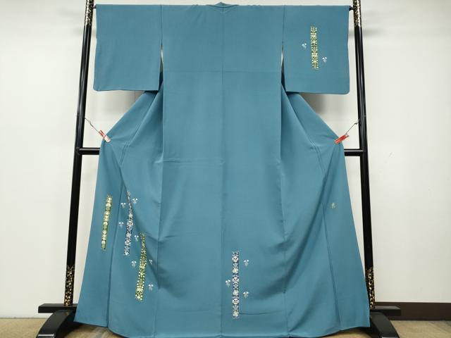 平和屋着物●本加賀友禅作家　金丸修一　訪問着　吉祥花文　正絹　逸品　CAAZ2410ut