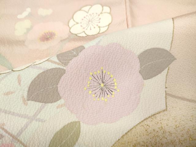 平和屋着物○訪問着 駒刺繍 地紙枝花文 暈し染め