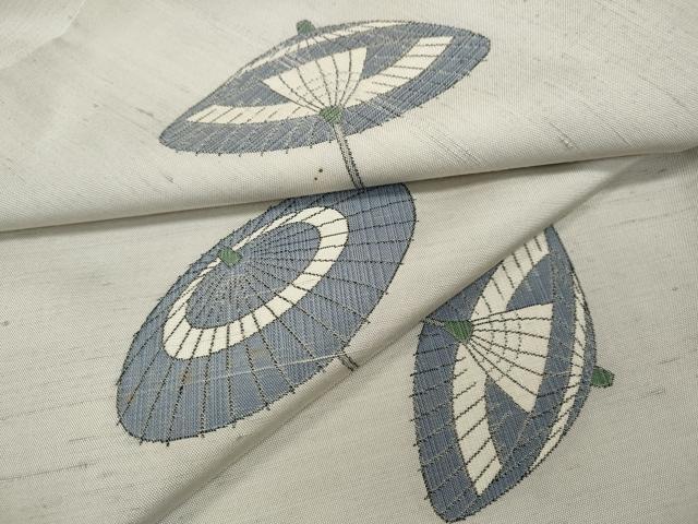 平和屋着物●京の名門・菱屋六右ェ門　紬　番傘　正絹　逸品　CAAZ2416ut