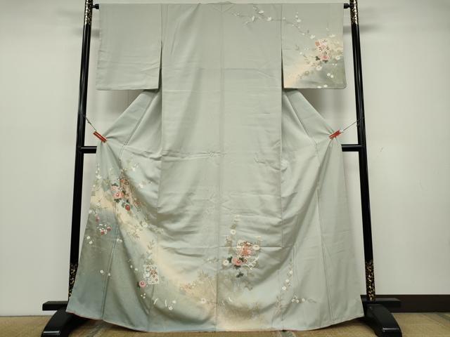 平和屋着物●訪問着　破れ色紙御所車花文　暈し染め　金彩　正絹　逸品　未使用　CAAZ2436ut