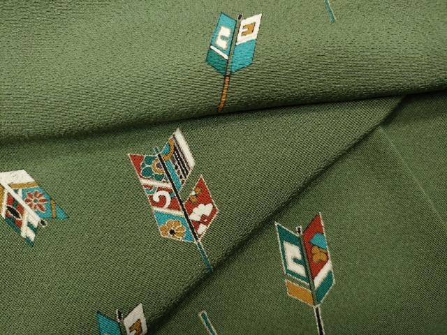 平和屋着物●上質な小紋　矢羽文　金彩　正絹　逸品　CAAZ2450ut