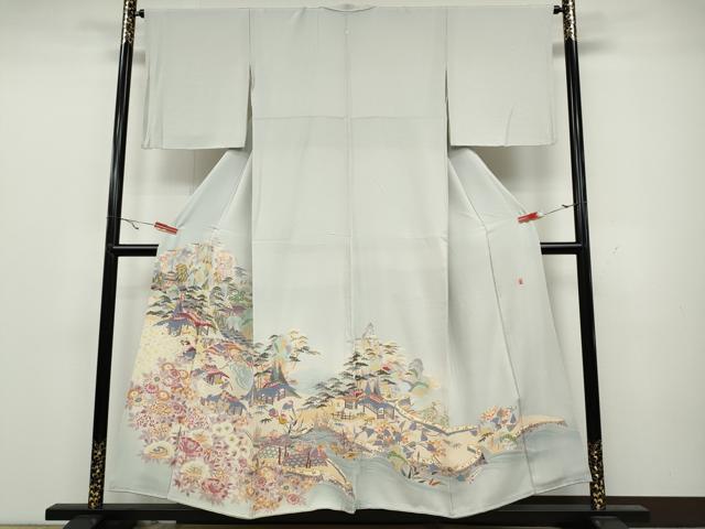平和屋着物●本加賀友禅作家　村田幸司　色留袖　風景草花文　正絹　逸品　CAAZ2481ut