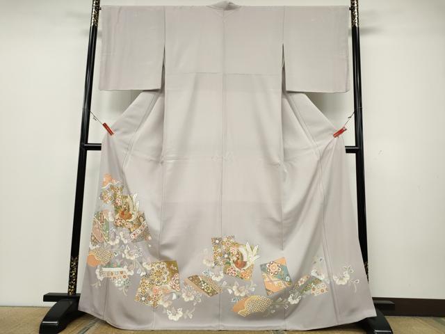 平和屋着物●豪華色留袖　駒刺繍　色紙鳳凰花文　金銀彩　正絹　逸品　未使用　CAAZ2482ut