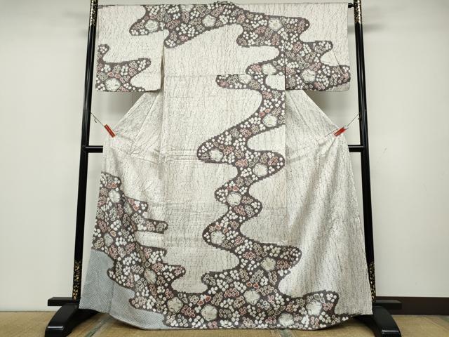 平和屋着物●訪問着　杢目絞り　辻が花　伊勢丹扱い　正絹　逸品　CAAZ2501ut