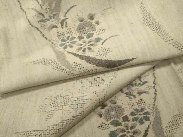 平和屋着物●結城紬　100亀甲　短冊草花文　やまと誂製　正絹　逸品　CAAZ2519ut