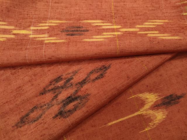 平和屋着物●上質な紬　絣文様　正絹　逸品　CAAZ2610ut
