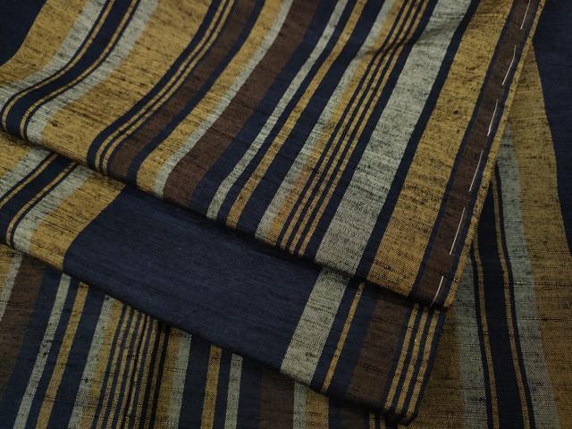 平和屋着物●上質な紬　縞　正絹　逸品　未使用　CAAZ2617ut