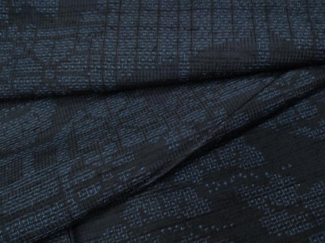 平和屋着物●結城紬　100亀甲　エ霞風景花文　正絹　逸品　CAAZ2624ut