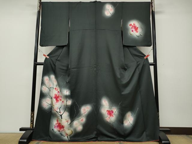 平和屋着物●訪問着　手描き　枝花文　蛍暈し　正絹　逸品　CAAZ2626ut