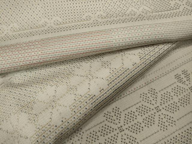 平和屋着物●本塩沢　横段吉祥花文　正絹　逸品　CAAZ2673ut