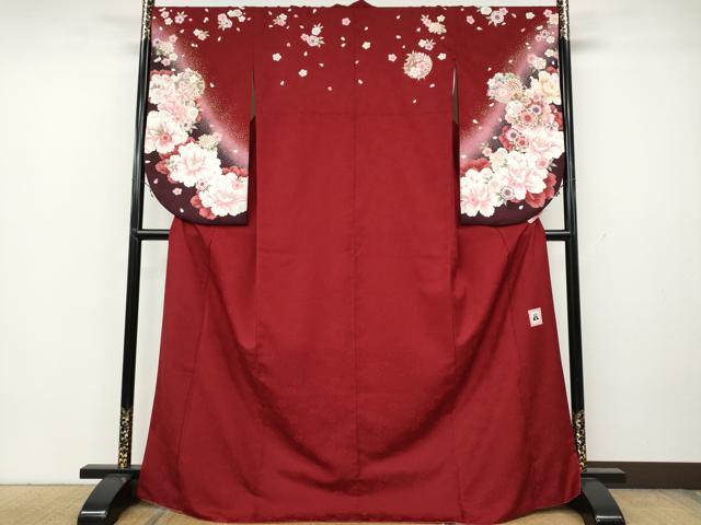 平和屋着物●「anan」ブランド　小振袖　二尺袖　雪輪舞花文　金彩　洗える着物　CAAZ2697ut