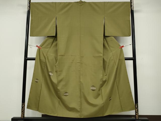 平和屋着物●色留訪問着　紬地　めがね織　吉祥丸文　正絹　逸品　CAAZ2701ut