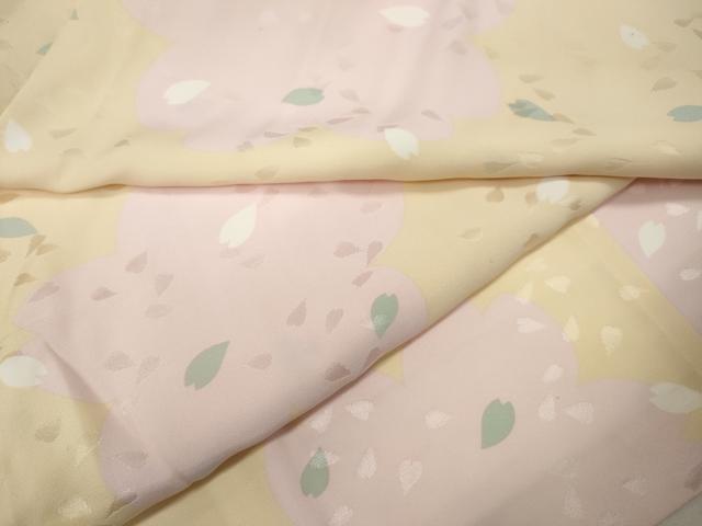 平和屋着物●長襦袢　無双仕立て　舞桜文　正絹　逸品　CAAZ2709ut