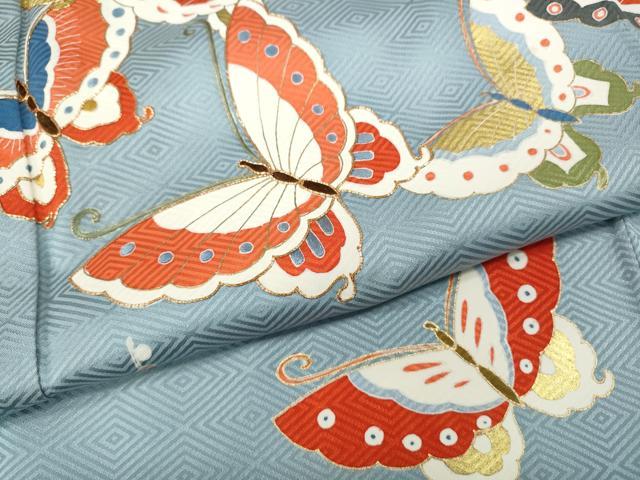平和屋着物○訪問着 駒刺繍 雪輪舞蝶文 金彩 正絹 逸品 CAAZ2723ut