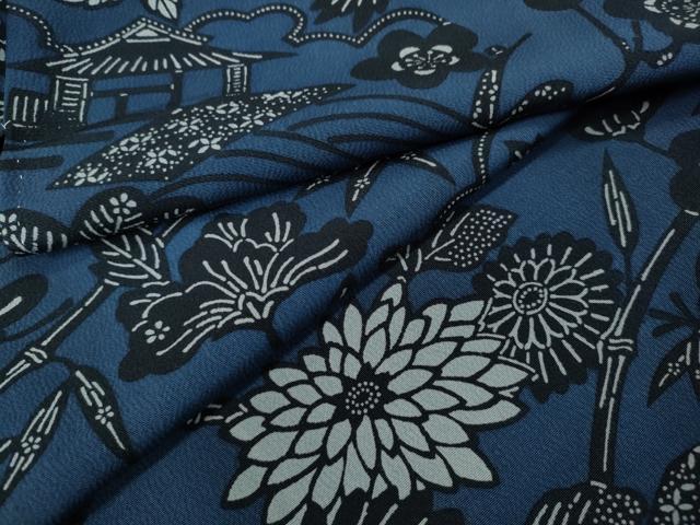 平和屋着物●上質な小紋　琉球紅型　風景草花文　正絹　逸品　CAAZ2745ut