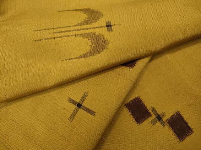 平和屋着物●上質な紬　琉球絣文様　やまと金ラベル　正絹　逸品　CAAZ2758ut