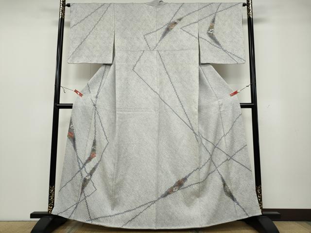 平和屋着物●訪問着　絞り　刺繍　草花文　金彩　三越扱い　正絹　逸品　CAAZ2788ut