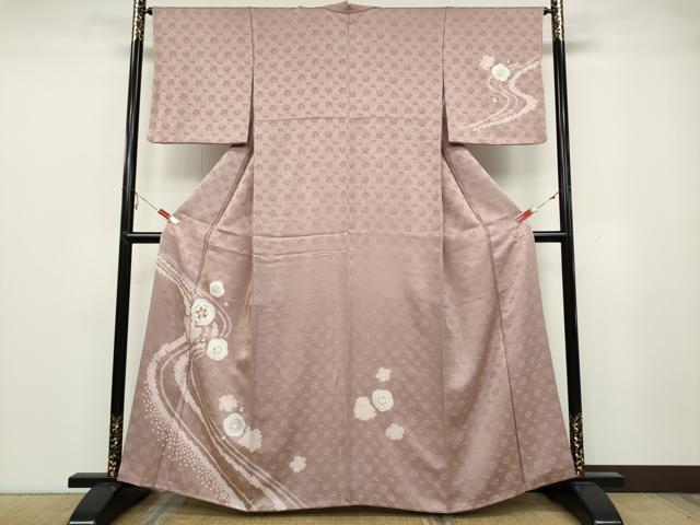 平和屋着物●訪問着　絞り　刺繍　舞花文　金彩　正絹　逸品　CAAZ2793ut