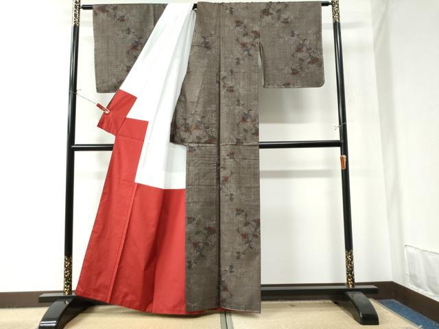 平和屋着物○本場大島紬 7マルキ 枝花文 正絹 逸品 未使用 CAAZ2847yc