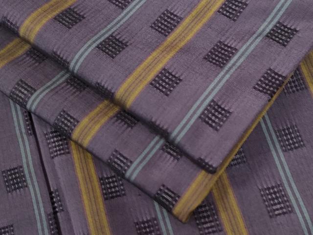 平和屋着物●上質な紬　花織　縞　正絹　逸品　CAAZ2848yc