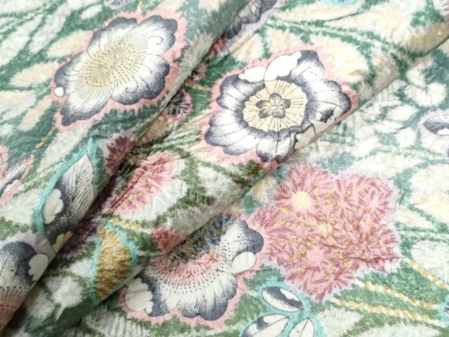 平和屋着物●上質な小紋　辻が花　絞り　金彩　ロング丈　正絹　逸品　未使用　CAAZ2897yc