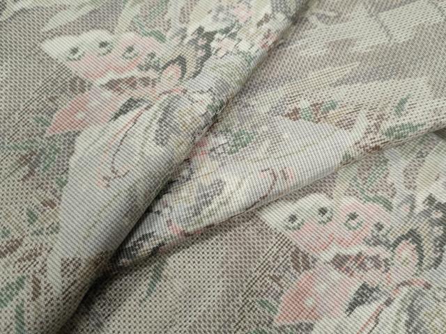 平和屋着物●本場大島紬　白大島　7マルキ　総絣　地紙花蝶文　正絹　逸品　CAAZ2905yc