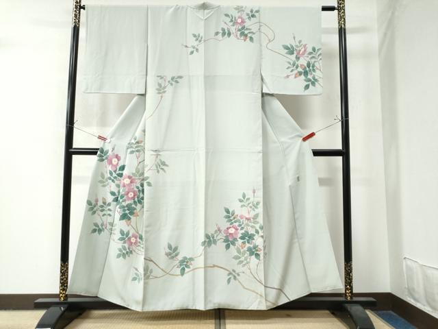 平和屋着物●名匠・初代由水十久師事　本加賀友禅作家　竹内銀風　訪問着　枝花文　松坂屋扱い　正絹　逸品　CAAZ2908yc