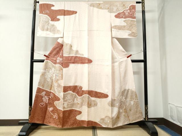 平和屋着物●創業460年・千總　訪問着　絞り　刺繍　枝垂れ花文　金彩　京王百貨店扱い　正絹　逸品　未使用　CAAZ2913yc