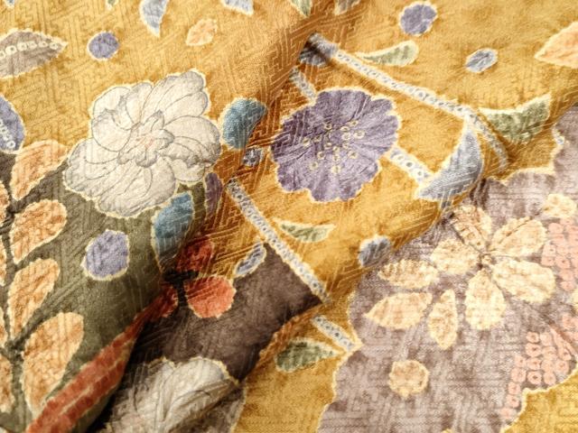 平和屋着物●上質な小紋　辻が花　絞り　金彩　正絹　逸品　未使用　CAAZ2935yc