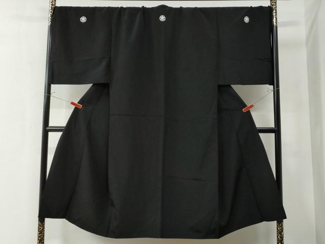 平和屋着物●男性　黒紋付　キングサイズ　洗える着物　CAAZ2974yc