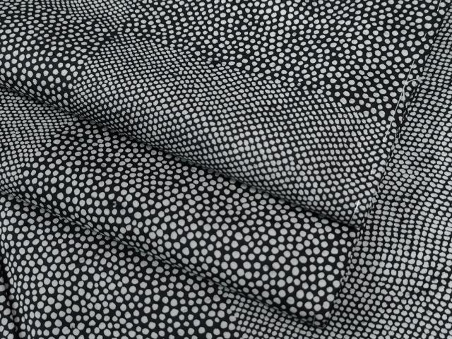 平和屋着物●上質な小紋　霰文　黒地　御召縮緬　さが美扱い　正絹　逸品　未使用　CAAZ2981yc