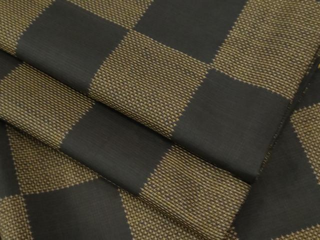 平和屋着物●本場大島紬　9マルキ　市松文様　正絹　逸品　CAAZ2997yc