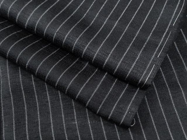 平和屋着物●上質な小紋　縞　紺地　正絹　逸品　未使用　CAAZ3027yc