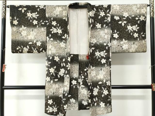 平和屋着物＃長羽織　変わり市松枝桜文　金彩　正絹　逸品　CAAZ3053yc