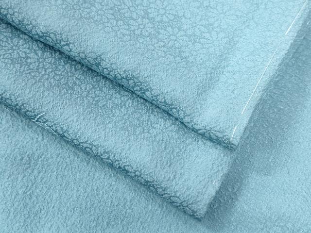 平和屋着物●上質な色無地　花尽くし地紋　浅縹色　正絹　逸品　未使用　CAAZ3072yc