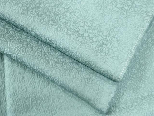 平和屋着物●上質な色無地　花尽くし地紋　浅縹色　正絹　逸品　未使用　CAAZ3081yc