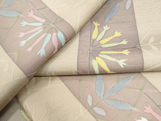 平和屋着物●上質な小紋　地紋起こし　吉祥花文　正絹　逸品　CAAZ3115yc