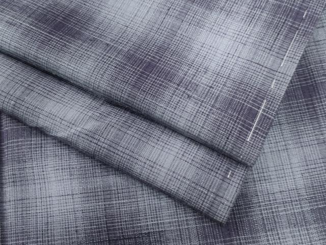 平和屋着物●上質な紬　格子柄　ロング丈　正絹　逸品　未使用　CAAZ3120yc