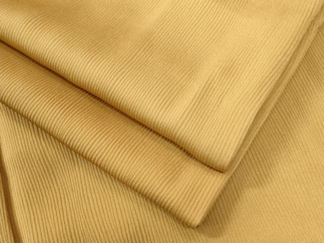 平和屋着物●上質な色無地　よろけ縞地紋　飴色　ロング丈　正絹　逸品　CAAZ3142yc