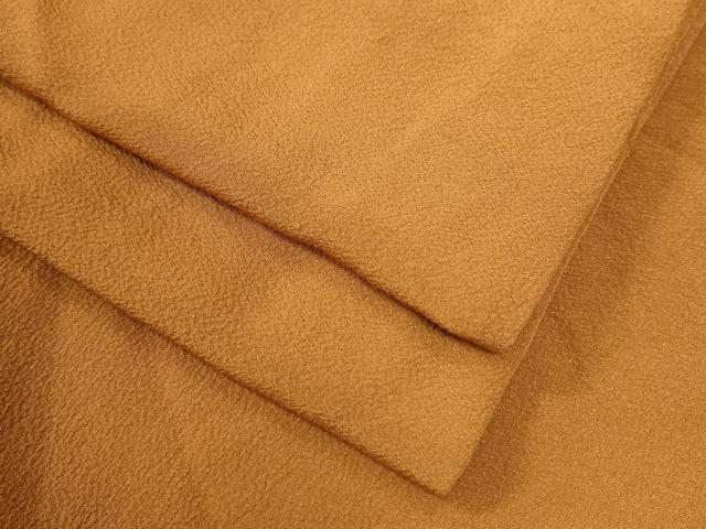 平和屋着物●上質な色無地　琥珀色　三越扱い　正絹　逸品　CAAZ3147yc