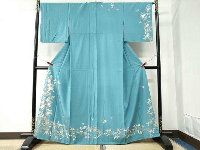 平和屋着物●訪問着　友禅　作家物　草花文　暈し染め　正絹　逸品　CAAZ3151yc